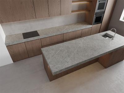 China Gray Matte Sintered Stone Slab 1420x2700mm for Hotel Walls for sale