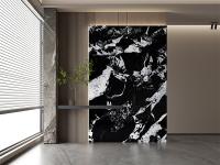 China 1600x3200mm Black Matt Sintered Stone Slab for Office Walls for sale