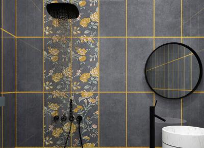China Dark Gray 300x600mm Ceramic Wall Tile AAA Grade Firebrick for sale
