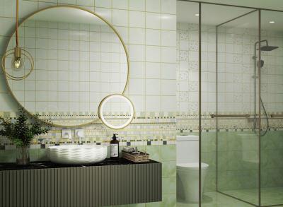 China 300x600mm Mirror Surface Green Ceramic Wall Tile for Bathroom for sale