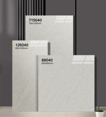 China Gray Anti-Slip Polished Porcelain Tiles 750x1500mm for Office Flooring for sale
