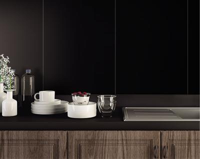 China Black Glazed Porcelain Wall Tiles 600x1200mm Indoor AAA Grade for sale