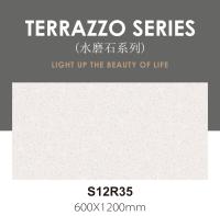 China 60x120cm White Terrazzo Glazed Porcelain Tile for Indoor Floors for sale