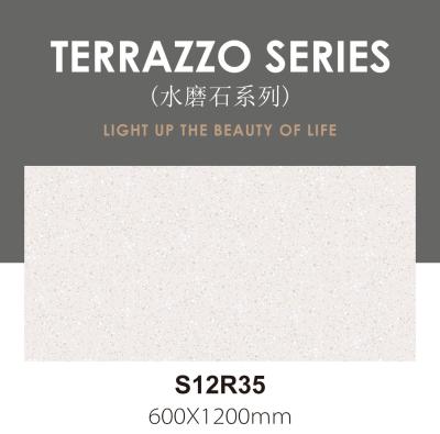 China 60x120cm White Terrazzo Glazed Porcelain Tile for Indoor Floors for sale
