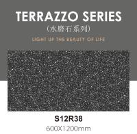 China 600x1200mm Antibacterial Dark Gray Terrazzo Porcelain Floor Tiles for sale