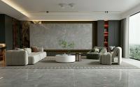 China 900x1800x9mm Grey Polished Glazed Porcelain Tile 0.5% W.A for sale