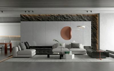 China 900x1800mm Polished Glazed Porcelain Tile Grey Scratch-Resistant for sale