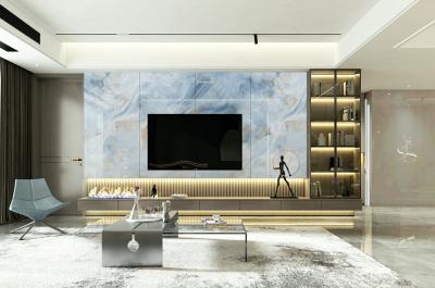China 900x1800mm Blue White Polished Glazed Porcelain Tile 0.5% WA for sale