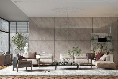 China Light Yellow 900x1800mm Polished Glazed Porcelain Tile for sale