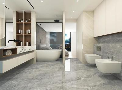 China Gray Polished Glazed Porcelain Tile 900x1800mm Indoor Floor for sale