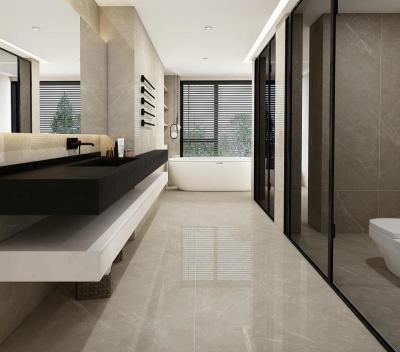 China Polished Glazed Porcelain Tile 900x1800mm Light Gray Non-Slip for sale