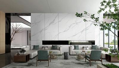 China Carrara White Polished Glazed Porcelain Tile 900x1800x9mm for sale