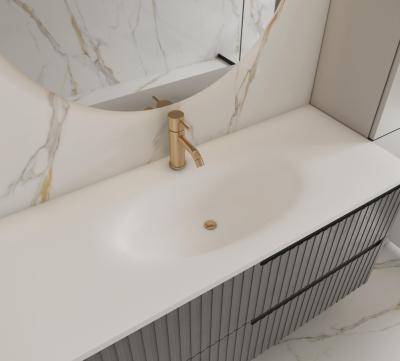 China Sintered Stone Slab White Hot Bend Washing Basin 550x830mm for sale