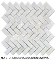 China Antibacterial White 295x295mm Natural Stone Swimming Pool Mosaic For Villa for sale
