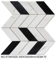 China Wear-resistant 300x300mm White and Black Natural Stone Mosaic For Bathroom and Swimming Pool for sale