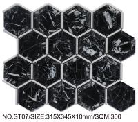 China Scratch-resistant Black 315x345mm Swimming Pool Mosaic For Balcony for sale