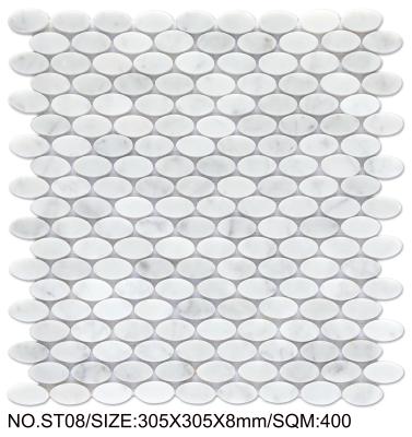 China White and Light Green Firebrick 305x305mm Natural Stone Mosaic For Dining Room and Office for sale