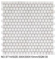 China White Elegant 300x300mm Natural Stone Mosaic For Rebuilding and Living Room for sale