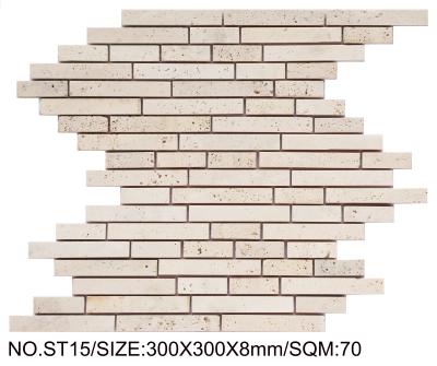 China Durable Light Yellow 300x300mm Natural Stone Mosaic For Bedroom and Kitchen for sale