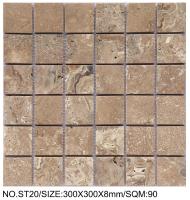 China Anti-slip Square Brown 300x300mm Natural Stone Mosaic For Living Room and Bedroom for sale