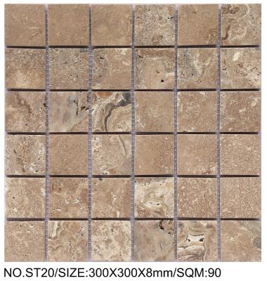 China Anti-slip Square Brown 300x300mm Natural Stone Mosaic For Living Room and Bedroom for sale