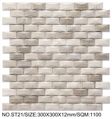 China Waterproof And Anti-Slip Beige 300x300mm Natural Stone Mosaic For Decoration And Building for sale