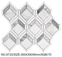 China Antibacterial Ivory and Gray 300x300mm Natural Stone Mosaic For Office and Bathroom for sale