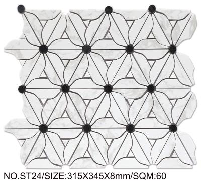 China Flower Elegant 315x345mm Natural Stone Mosaic For Dining Room And Renovation for sale