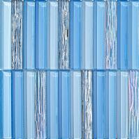 China Decorative 300x300mm Blue Glass Mosaics For Hotel and project Wear-resistance for sale