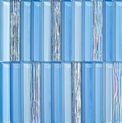 China Decorative 300x300mm Blue Glass Mosaics For Hotel and project Wear-resistance for sale
