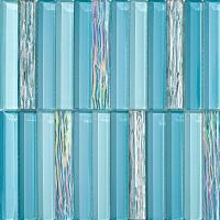 China Firebrick 300x300mm Blue Glass Mosaics For Hotel And Living Room Stain-Resistance for sale