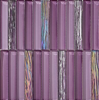 China Wear-resistant Purple 300x300mm Glass Mosaics For Swimming Pool and Decoration for sale