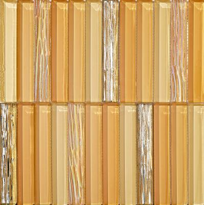 China Scratch-Resistant And Waterproof Yellow 300x300mm Wall Glass Mosaics For Bathroom And Office for sale