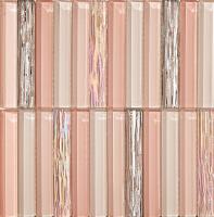 China Non-Slip And Durable 300x300mm Light Pink Interior Wall Glass Mosaics For Hotel And Balcony for sale