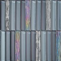 China Decorative And Stylish Gray 300x300mm Interior Wall Glass Mosaics For Apartment And Renovation Project for sale