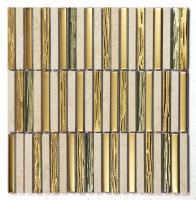 China Acid-Resistant And Antibacterial Yellow 282x294mm Natural Stone Mosaics For Office And Bathroom for sale