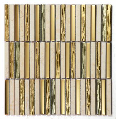 China Acid-Resistant And Antibacterial Yellow 282x294mm Natural Stone Mosaics For Office And Bathroom for sale
