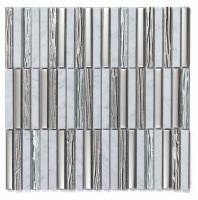 China Interior Wall 282x294mm Gray Scratch-Resistant And Waterproof Natural Stone Mosaics For Bathroom And Hotel for sale