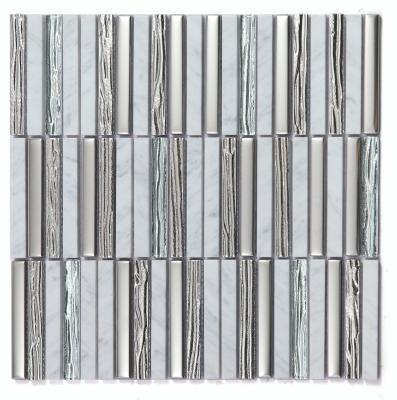 China Interior Wall 282x294mm Gray Scratch-Resistant And Waterproof Natural Stone Mosaics For Bathroom And Hotel for sale
