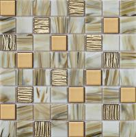 China Yellow Grade AAA and Eco-friendly 304x304mm Interior Wall Glass Mosaics For Creative Decoration and Hotel for sale