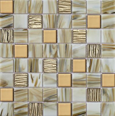 China Yellow Grade AAA and Eco-friendly 304x304mm Interior Wall Glass Mosaics For Creative Decoration and Hotel for sale