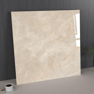 China Antibacterial Stain-Resistant Indoor Floor Light Brown 1000x1000mm Polished Glazed Porcelain Tile For Living Room and Dining Room for sale