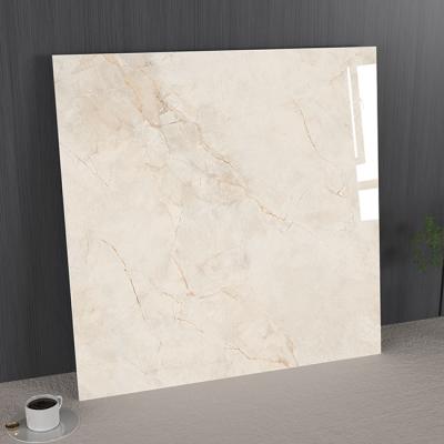 China Antibacterial Beige 1mx1m Indoor Floor Polished Glazed Porcelain Tile For Kitchen and Office for sale
