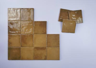 China Brown Scratch-Resistant 10x10cm Ceramic Wall Tiles For Living Room and Bedroom for sale