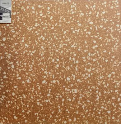 China Firebrick Brown 600x600mm Terrazzo  Ceramic Floor Tiles For Bathroom and Balcony for sale