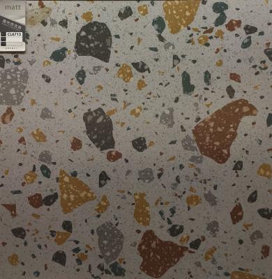 China Stylish Beige 600x600mm Terrazzo Ceramic Indoor Floor Tiles For Apartment and Living Room for sale