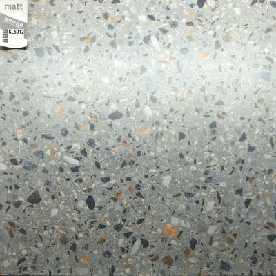 China Grade AAA Gray 600x600mm Terrazzo Ceramic Inside Floor Tiles For Dining Room and Bedroom for sale