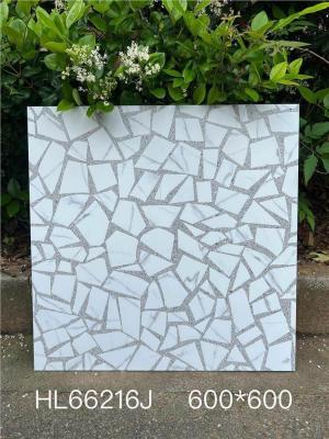 China Gray Stunning 600x600mm Indoor Floor Terrazzo Ceramic Tiles For Bathroom and Balcony for sale