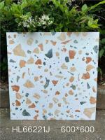 China Beige Elegant 600x600mm Indoor Floor Antibacterial Terrazzo Ceramic Tiles For Bathroom and Kitchen for sale
