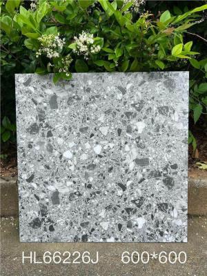 China Stain-resistant Gray 600x600mm Indoor Floor Terrazzo Ceramic Tiles For Dining Room and Office for sale